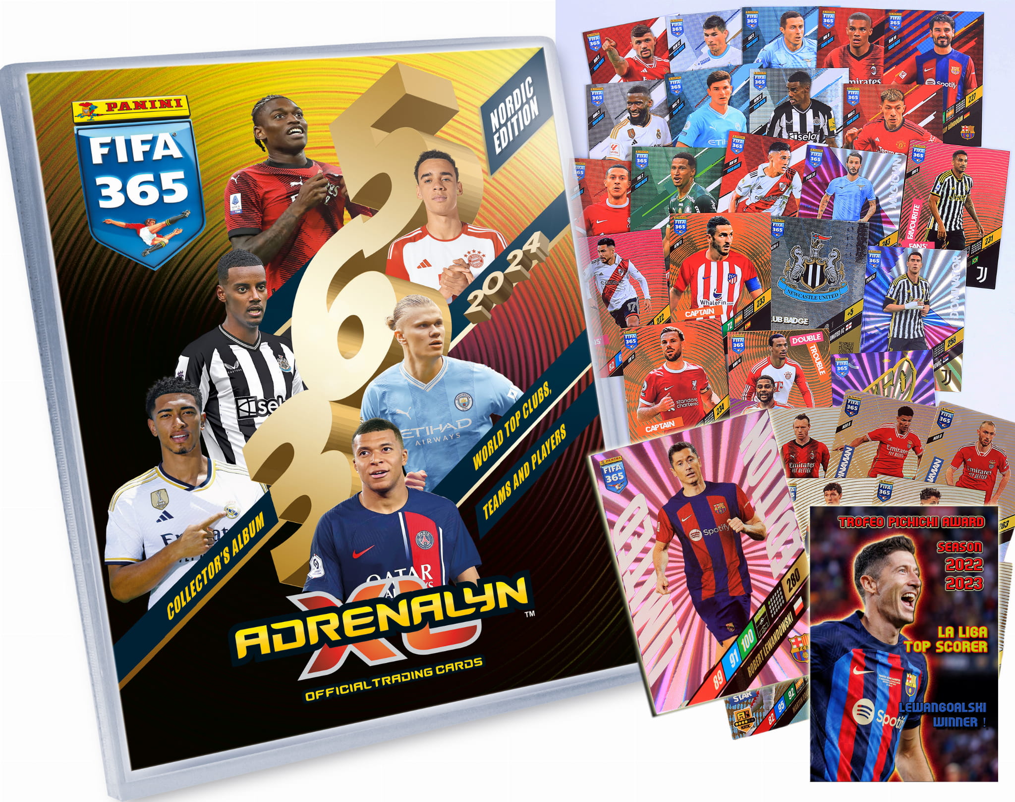 2024 FIFA 365 - ALBUM + 40 cards Nordic + Lewandowski Limited + GIFT ...